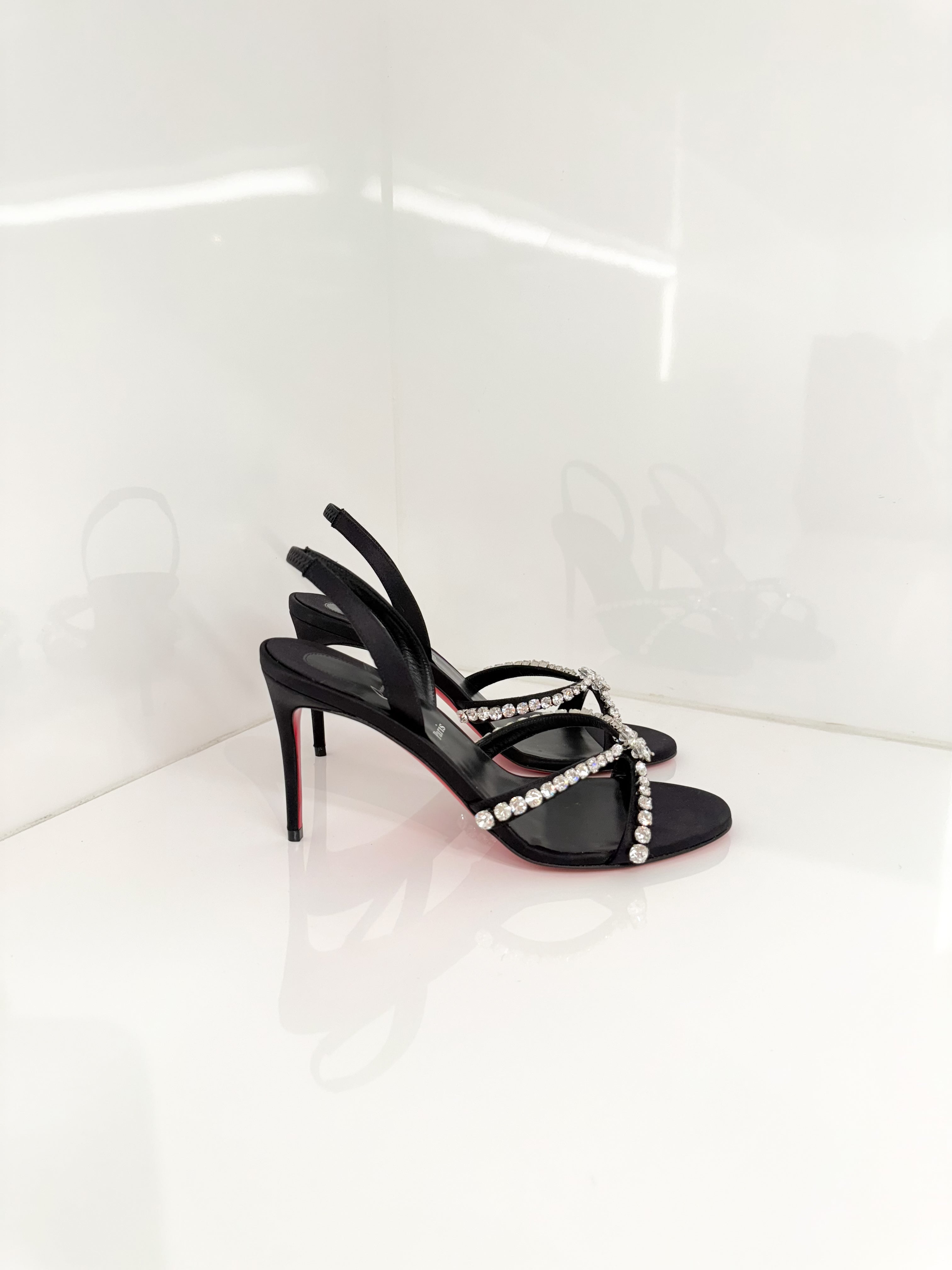 EMILIE JEWEL 85mm SLINGBACK - Black – Coplons